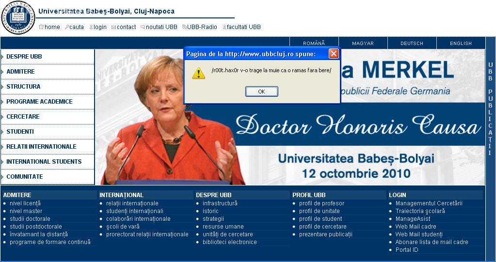 Site -ul UBB Cluj, spart de hackeri, inainte de vizita cancelarului Angela Merkel - FOTO - Ştiri ...