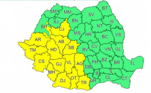 Județul Cluj, sub COD GALBEN de ploi torențiale, vijelii și grindină ... Județul Cluj, sub COD GALBEN de ploi torențiale, vijelii și grindină ...