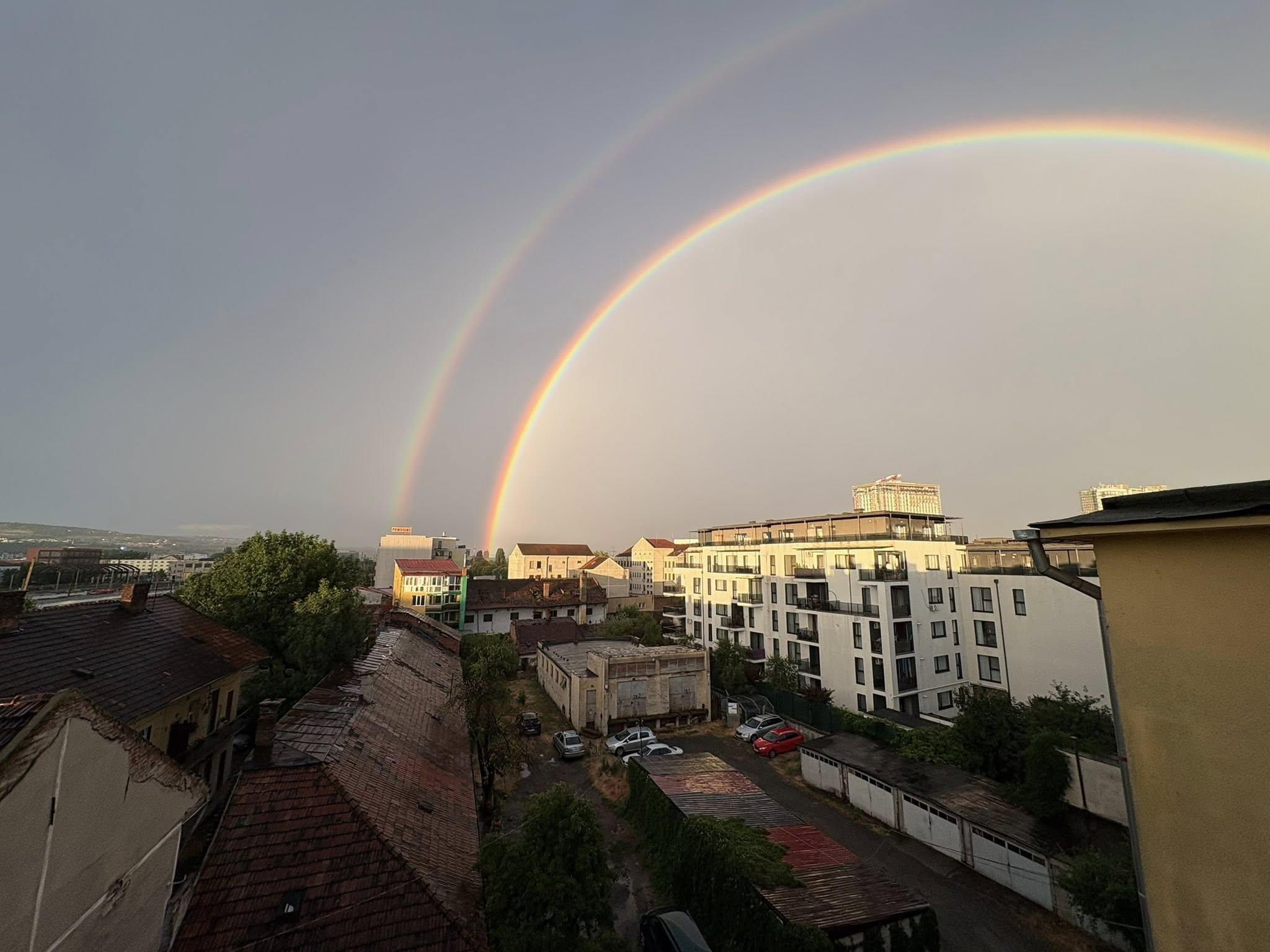 Cele mai spectaculoase imagini cu DUBLUL CURCUBEU, surprinse de clujeni FOTO VIDEO - Ştiri de Cluj