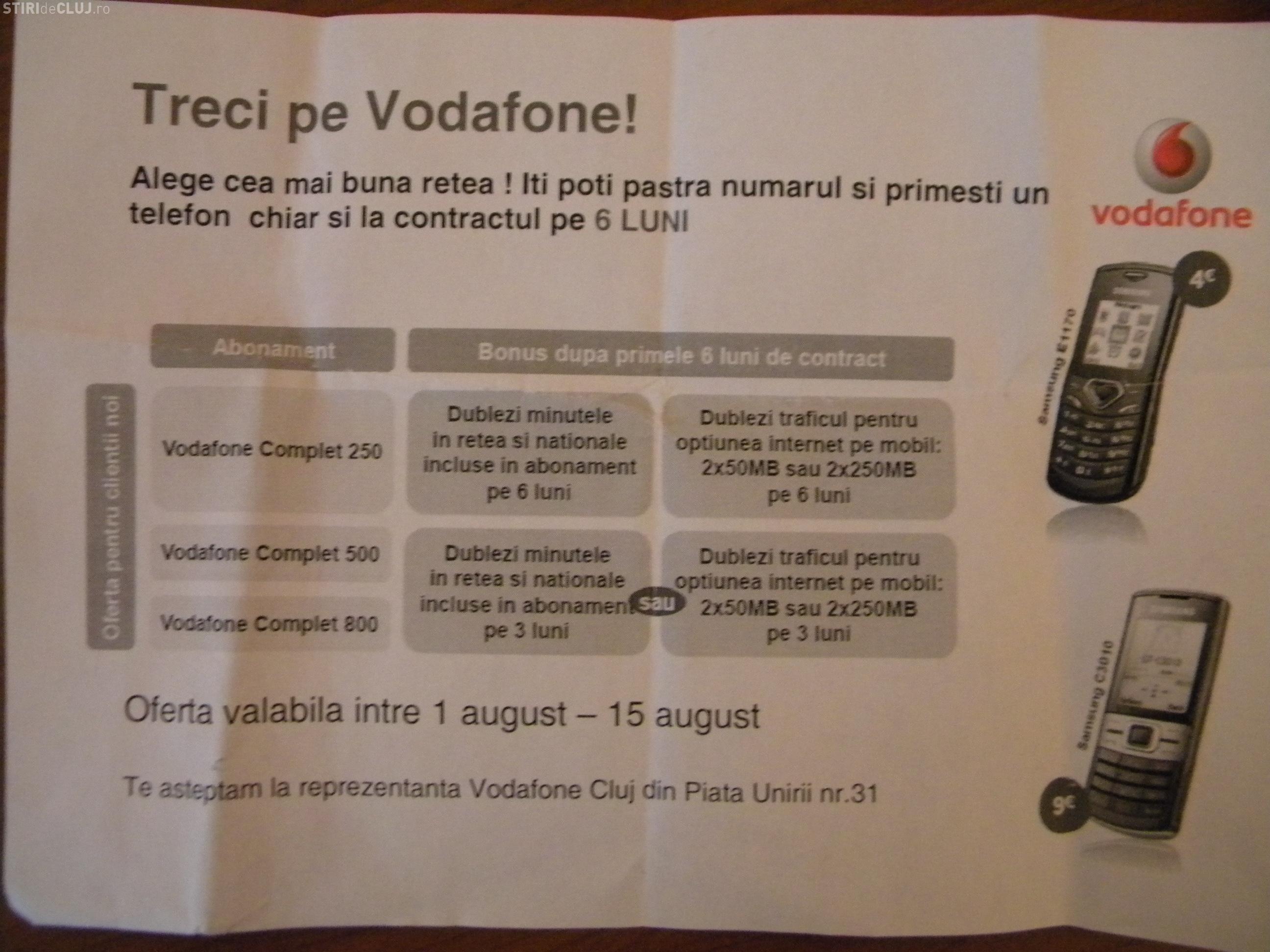 Reclama mincinoasa la Vodafone Cluj: Telefon cadou pentru clientii ...