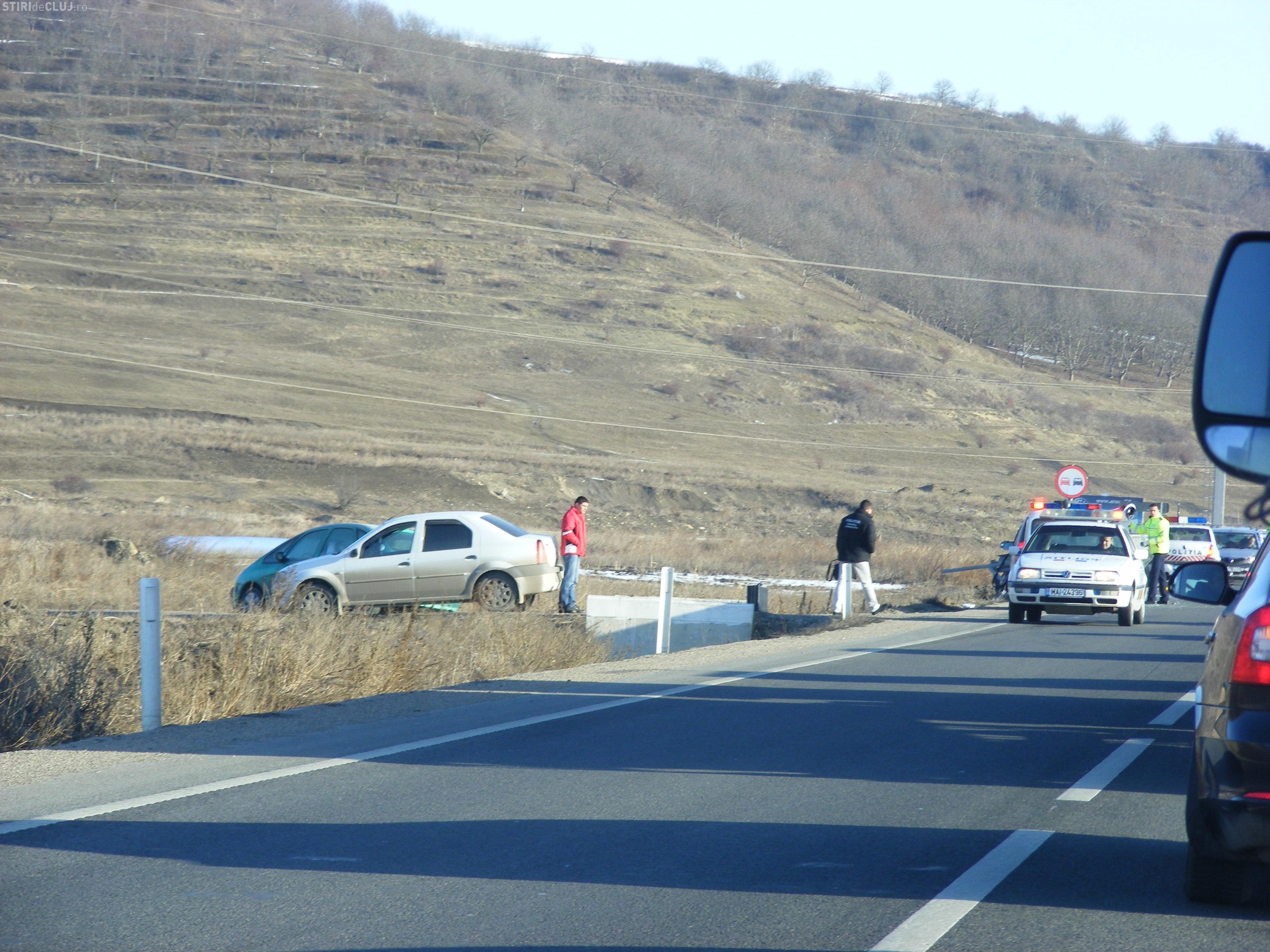 Accident pe centura Apahida! Un sofer incepator s-a izbit de parapet ...
