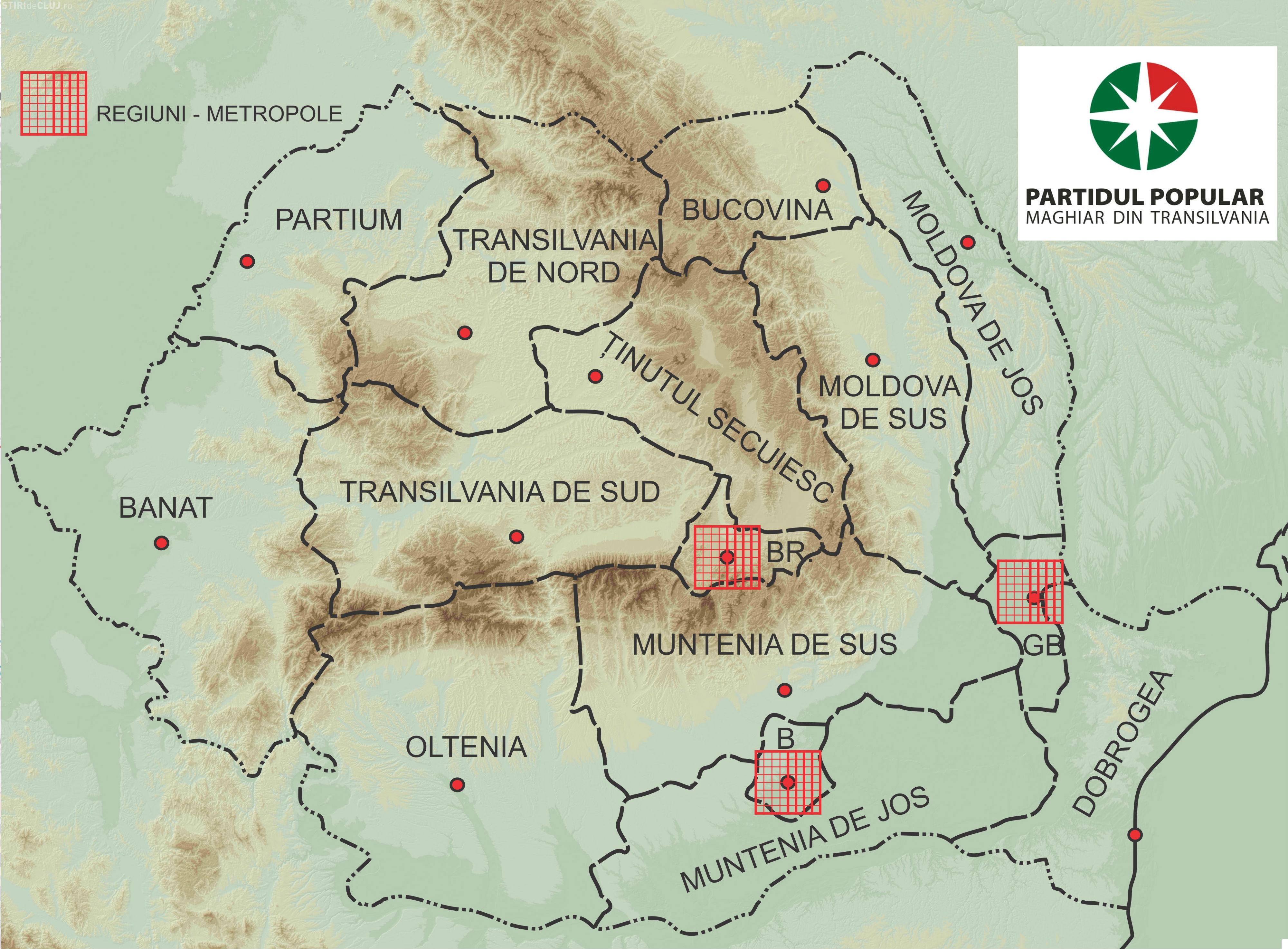 Harta REGIONALIZĂRII României, conform PPMT. Ținutul Secuiesc e rupt de ...