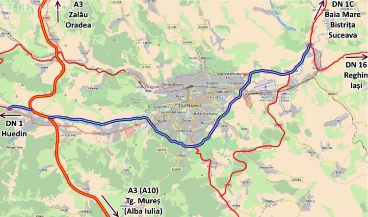 Harta Centurii Metropolitane a Clujului. Pe unde va trece drumul care ar putea debloca Clujul ...