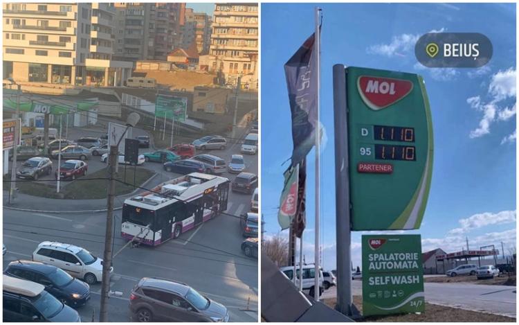 ”11 lei litrul de benzină!” - Clujenii au luat cu asalt benzinăria MOL ...