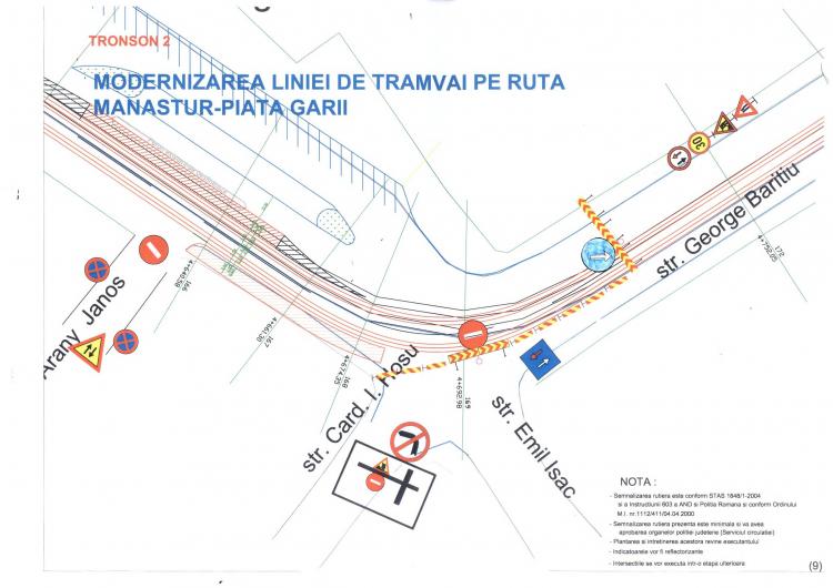 Se inchide circulatia pe strada George Baritiu pentru lucrarile de reabilitare a liniei de ...